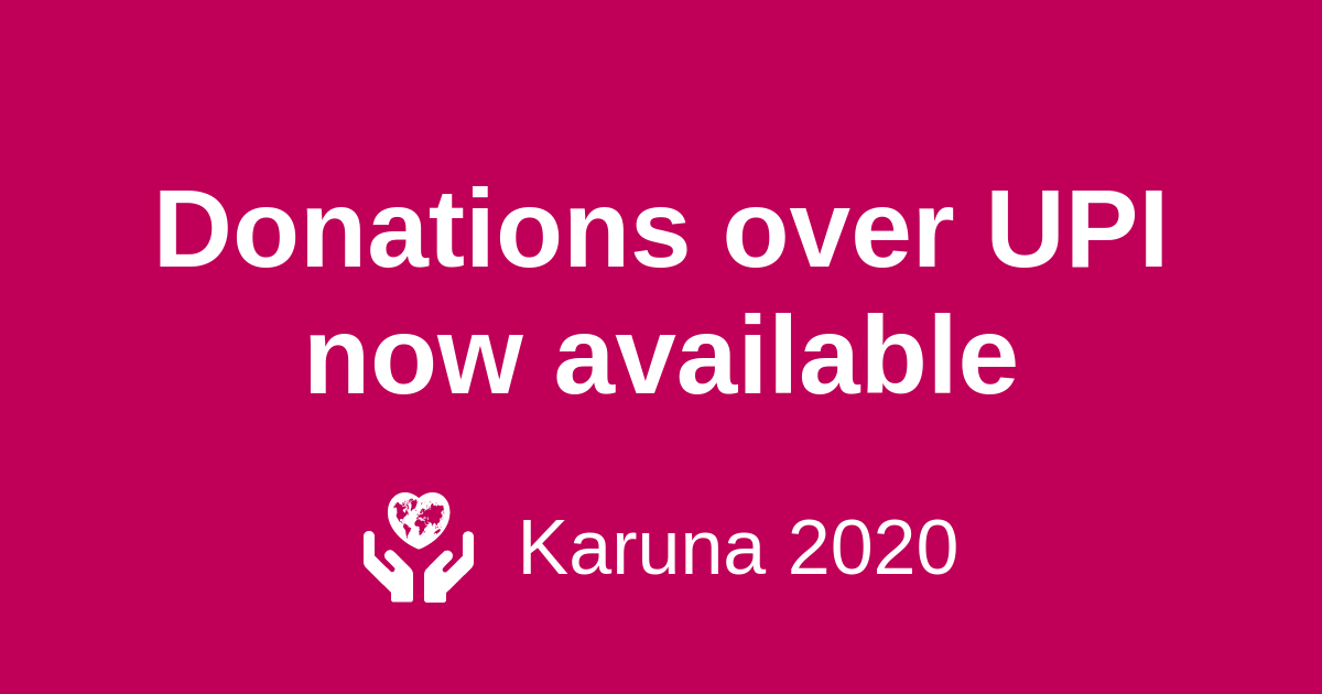 Donations over UPI now available | Karuna 2020